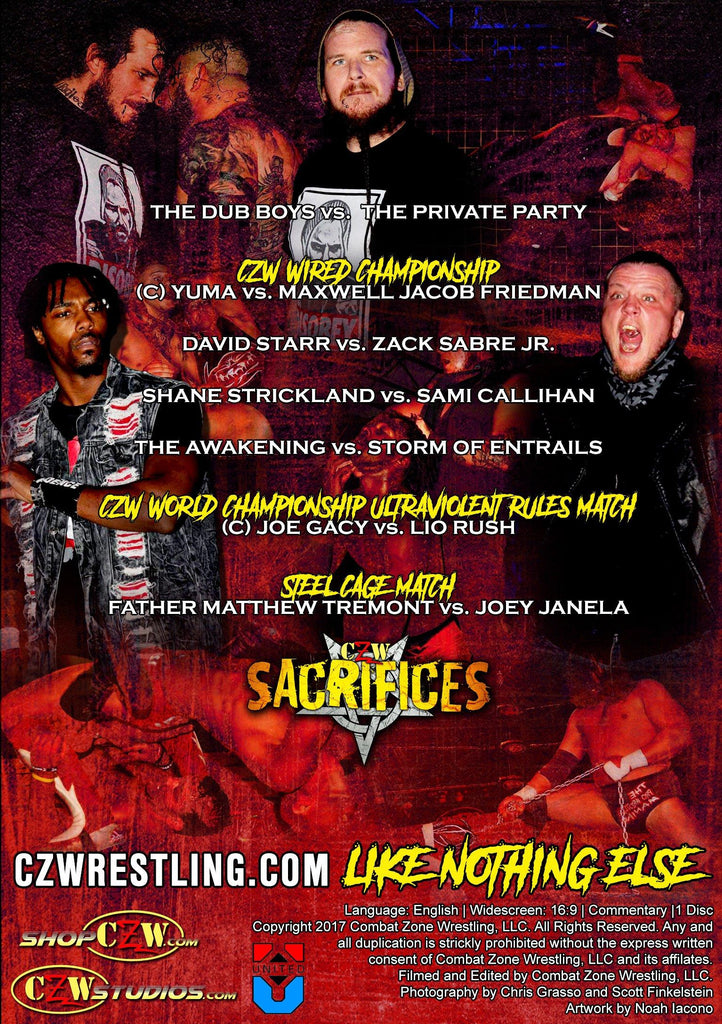CZW "Sacrifices" 5/13/2017 DVD – CZWstore